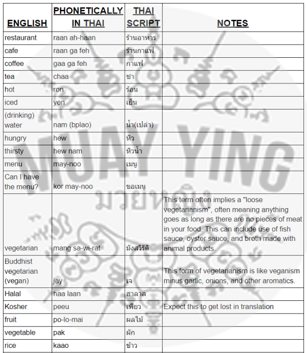 Thai Language – Part 3: General Phrases and Vocabulary - Muay Ying มวยหญิง
